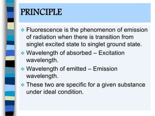 Principles of fluorimetry by ANN | PPTX