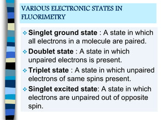 Principles of fluorimetry by ANN | PPTX