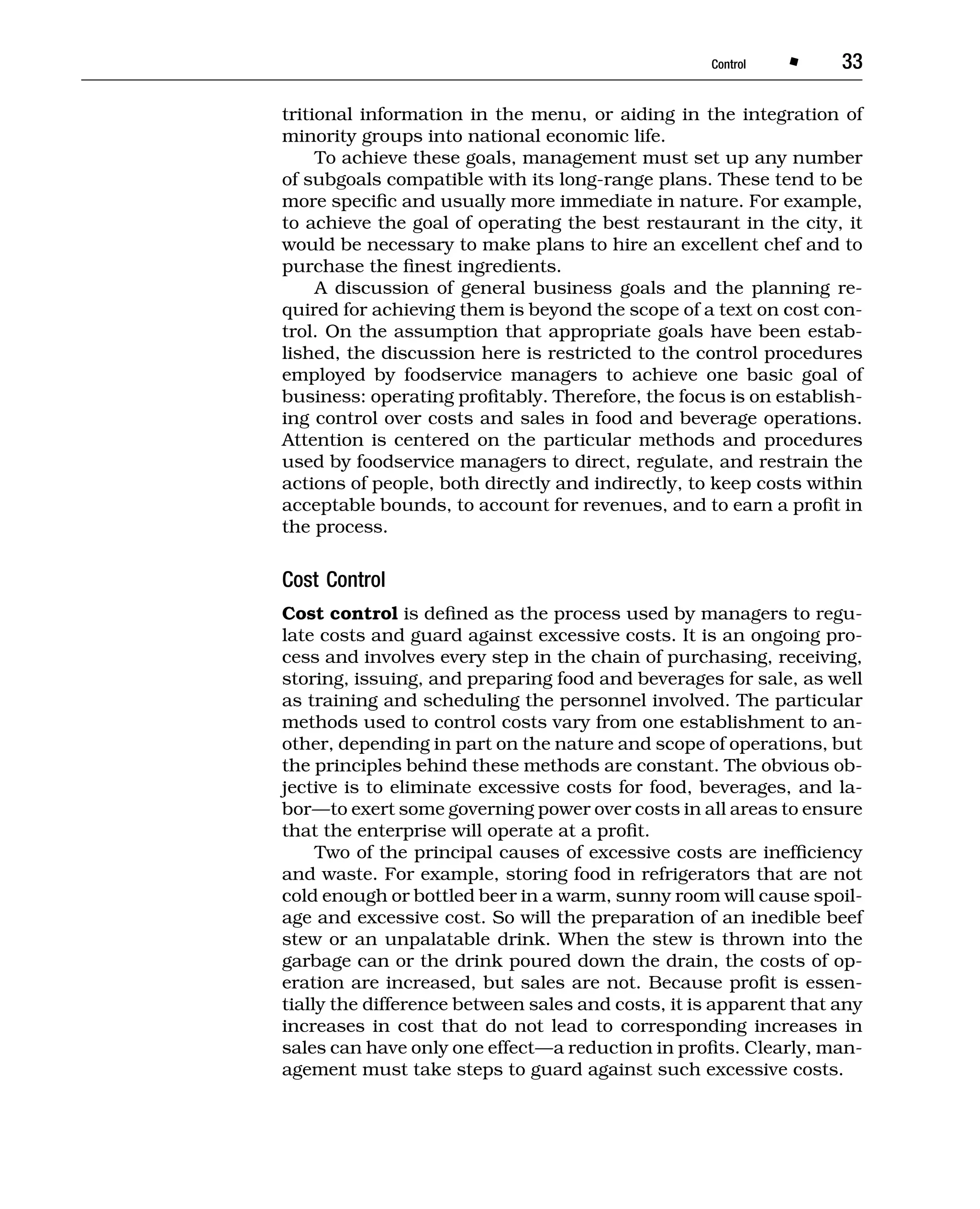 Principles of food beverage and labor cost controls | PDF