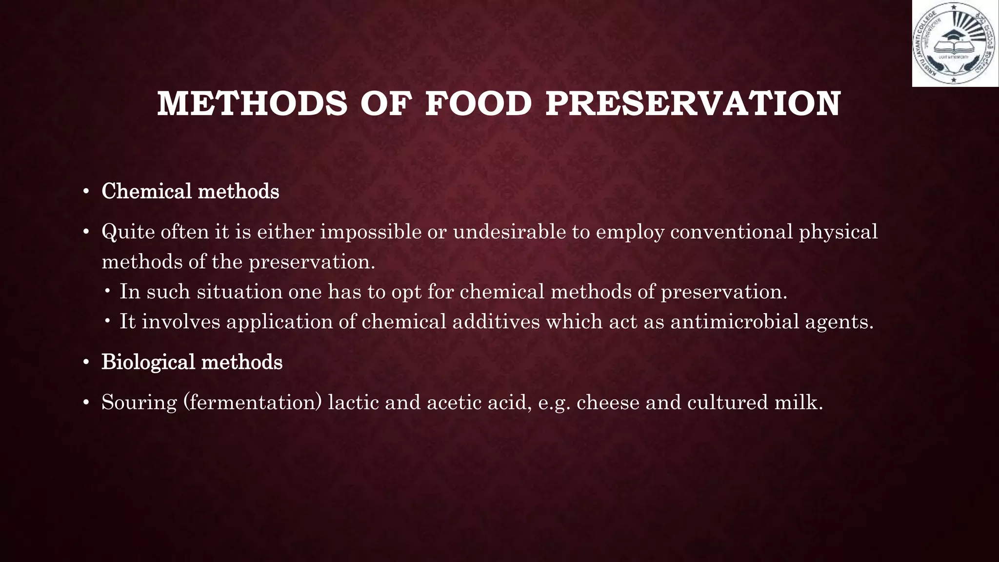 Principles of food preservation_ Dr. Sonia | PPTX