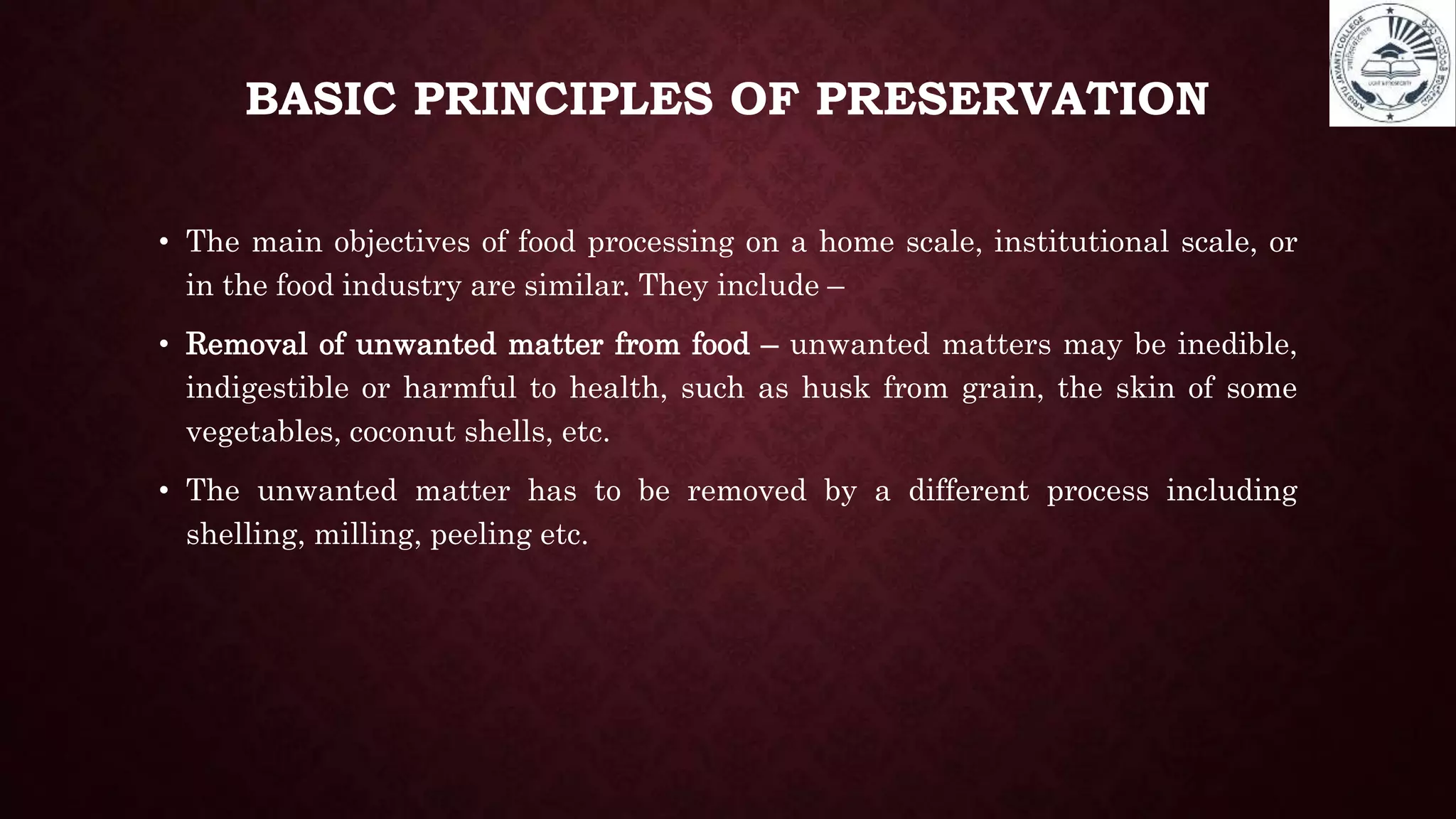 Principles of food preservation_ Dr. Sonia | PPTX