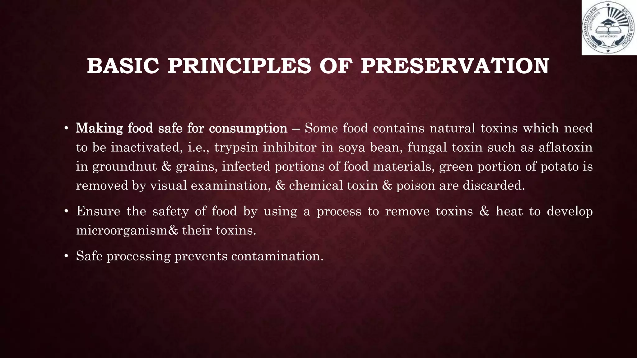 Principles of food preservation_ Dr. Sonia | PPTX