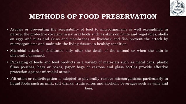 Principles of food preservation_ Dr. Sonia | PPTX