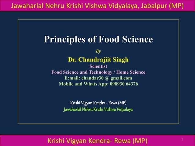 Principles of Food Science.ppt | Chemistry | Science