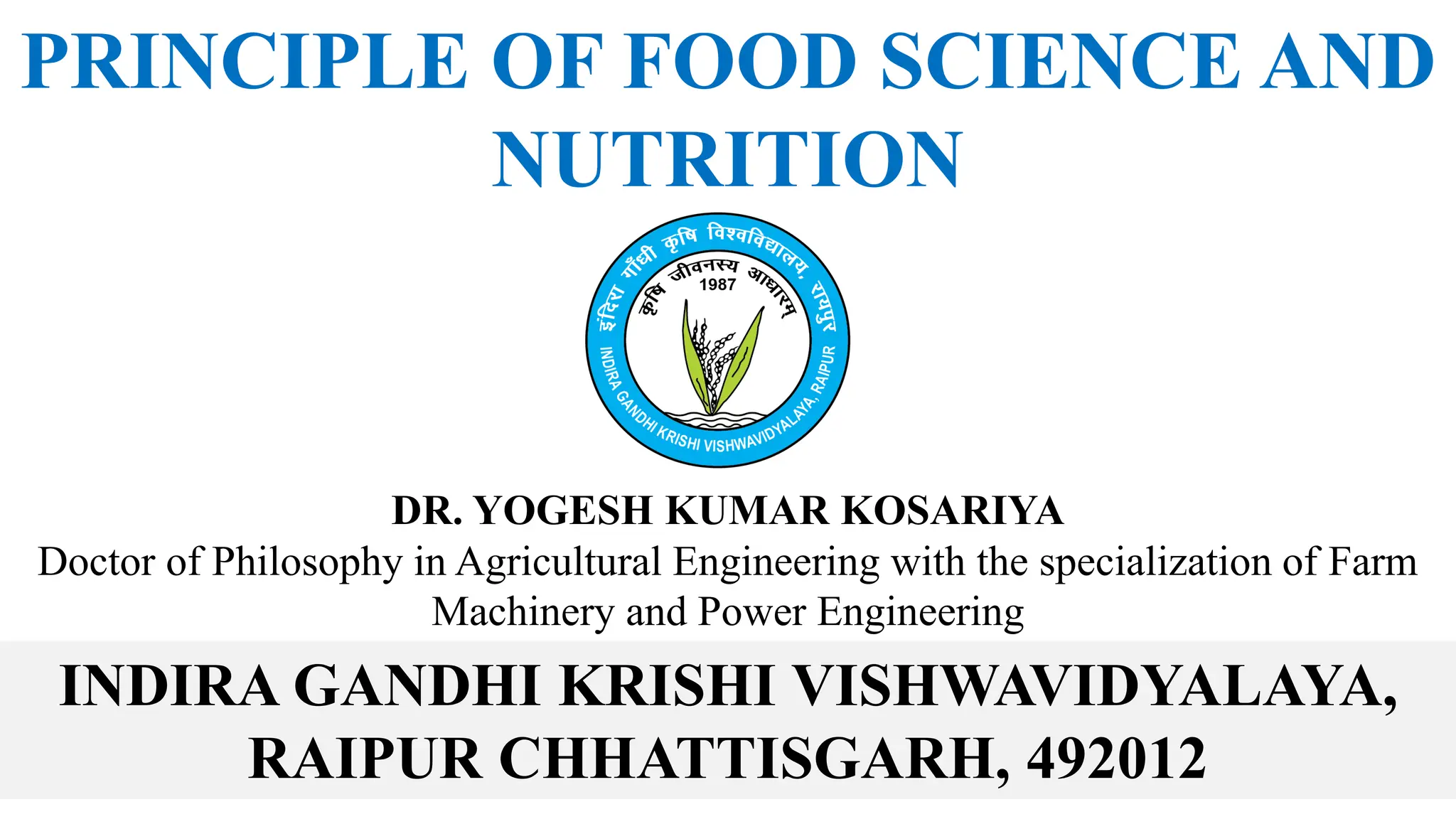 Principles of Food Science and Nutritions | PDF