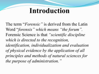 Principles of forensic science | PPTX