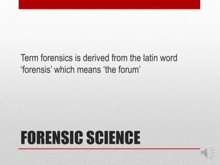 Principles of forensic science | PPTX