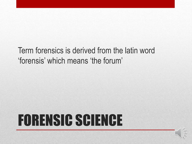 Principles of forensic science | PPTX