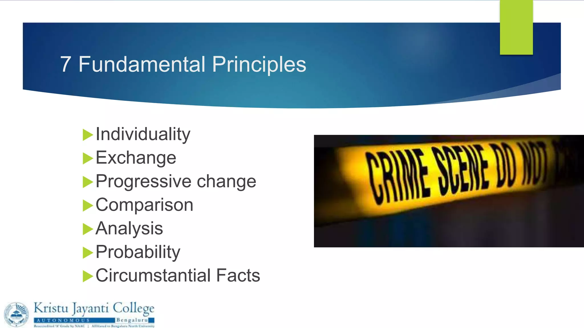 Principles of forensic science - Kristu Jayanti College | PPT | Science