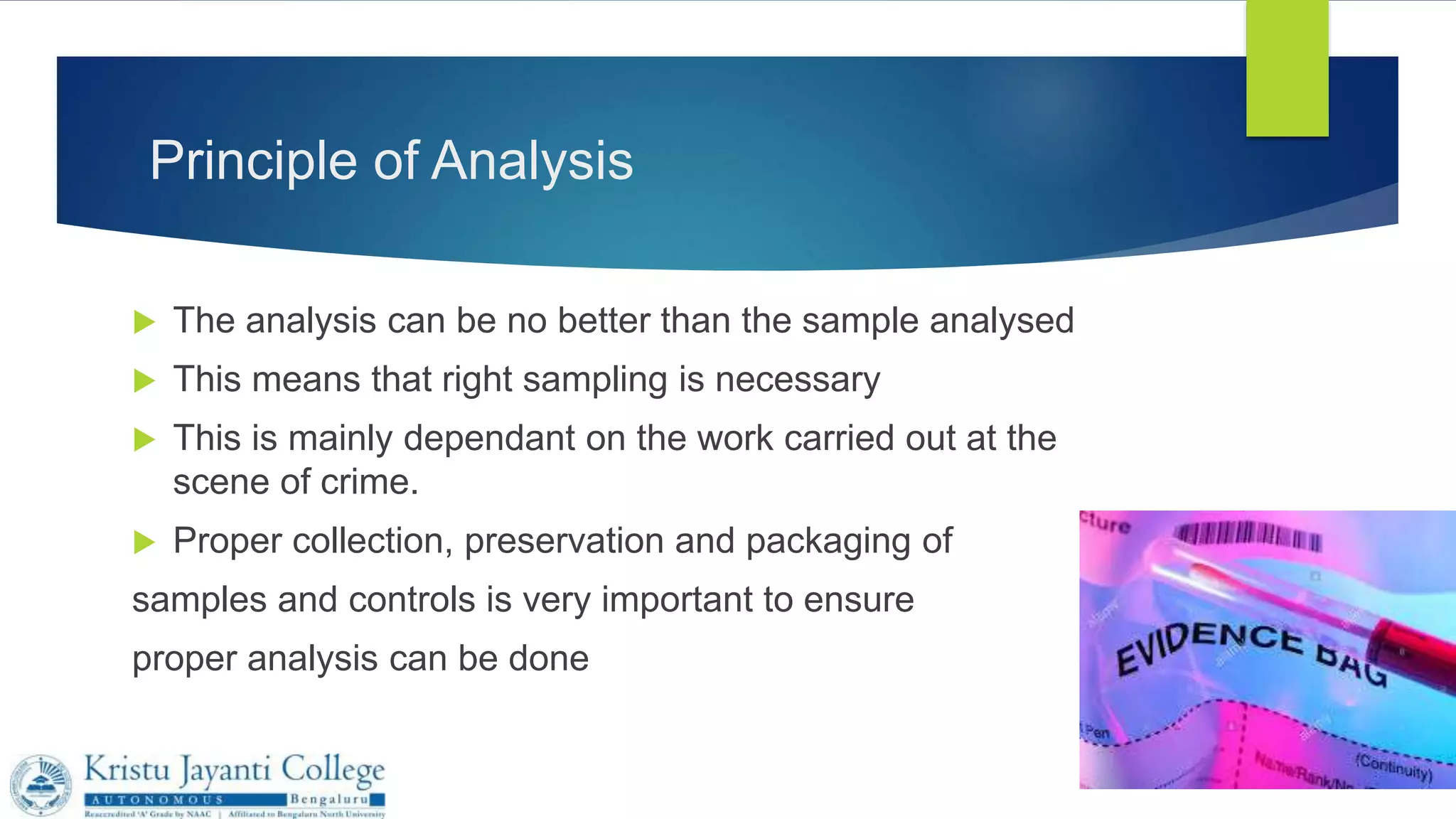 Principles of forensic science - Kristu Jayanti College | PPT | Science