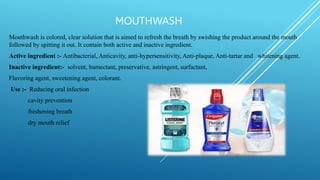 Principles of formulation of oral care products .pptx