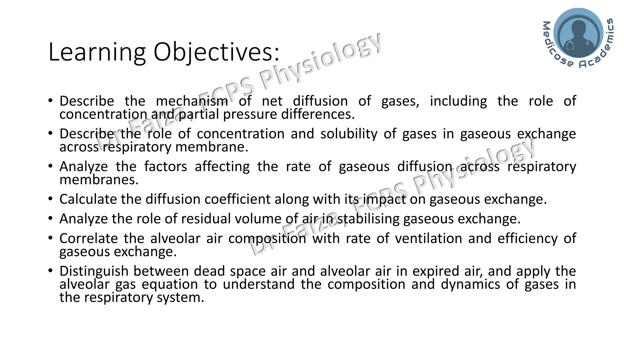 Principles of Gaseous Exchange across respiratory membrane | PDF