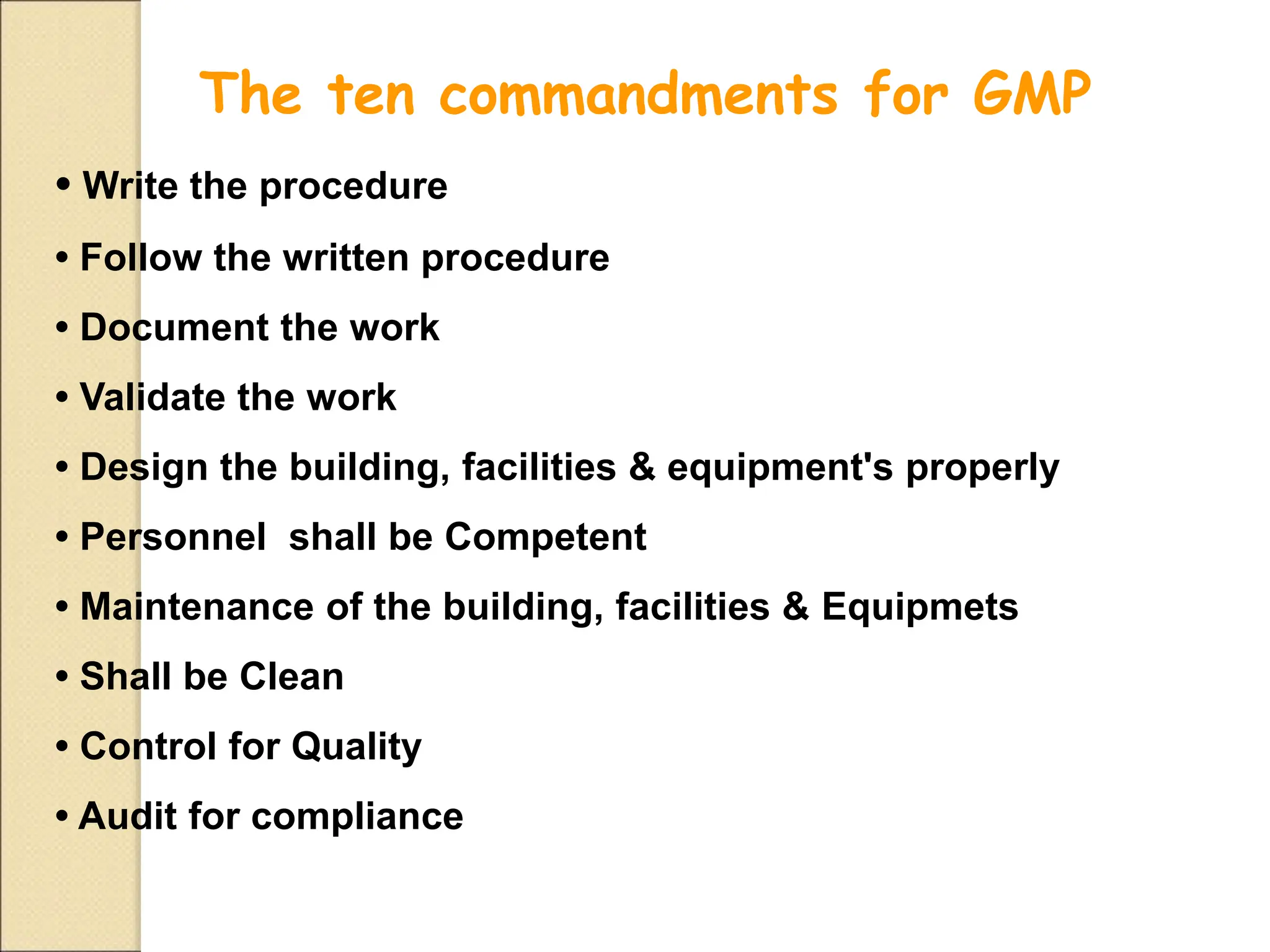 Principles of GMP Training Module Program | PPT