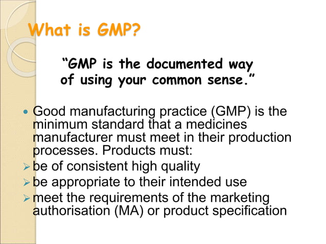 Principles of GMP Training Module Program | PPT | Manufacturing ...