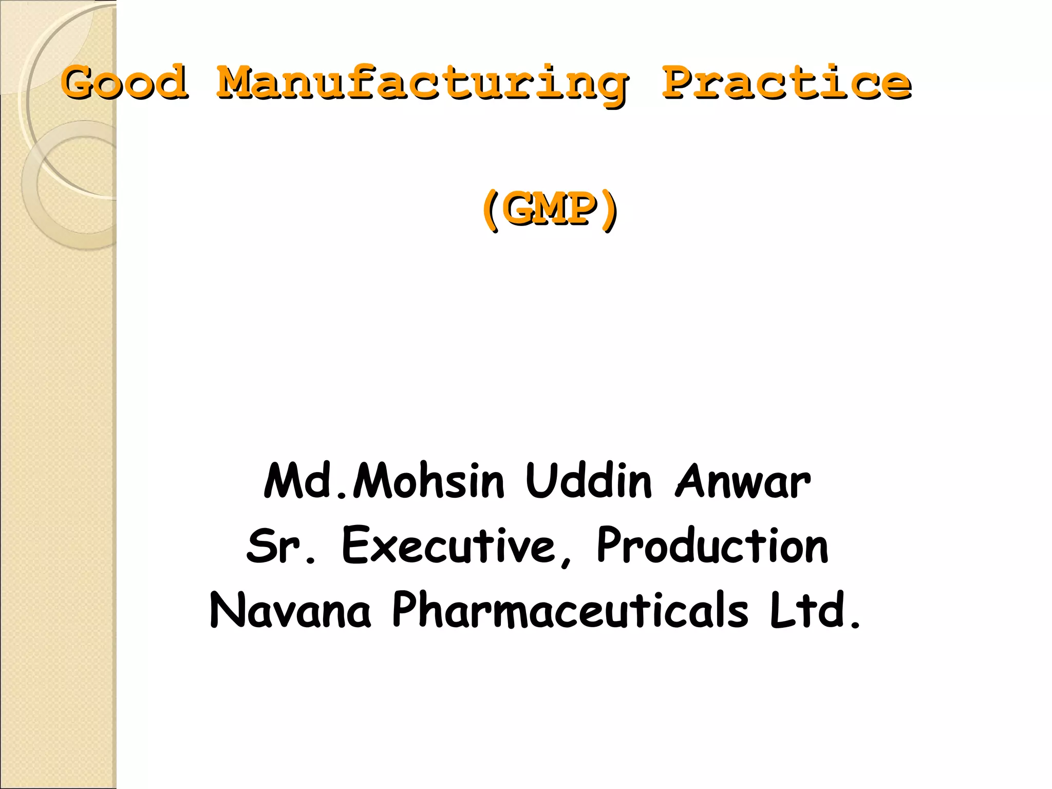 Principles of gmp | PPT