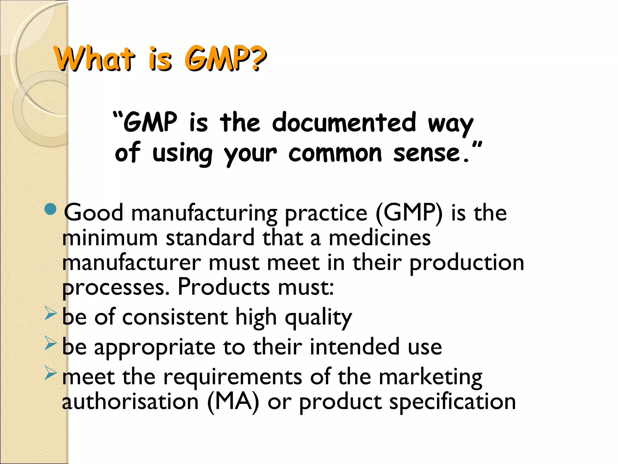 Principles of gmp | PPT