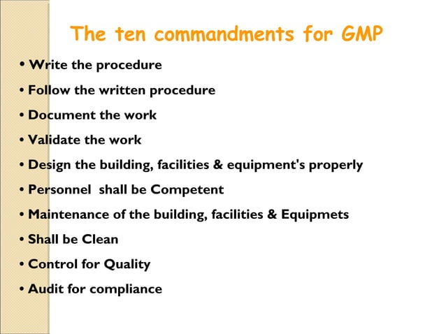 Principles of gmp | PPT