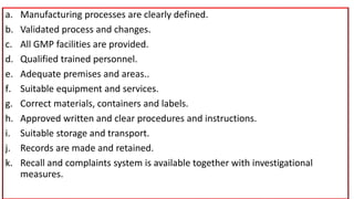 Principles of good manufacturing practice | PPTX