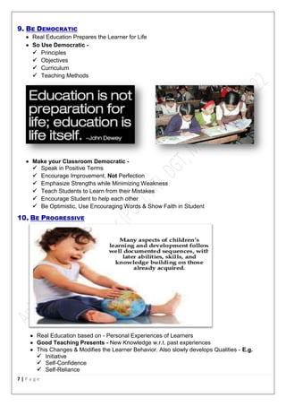 Principles of Good Teaching & Learning | PDF