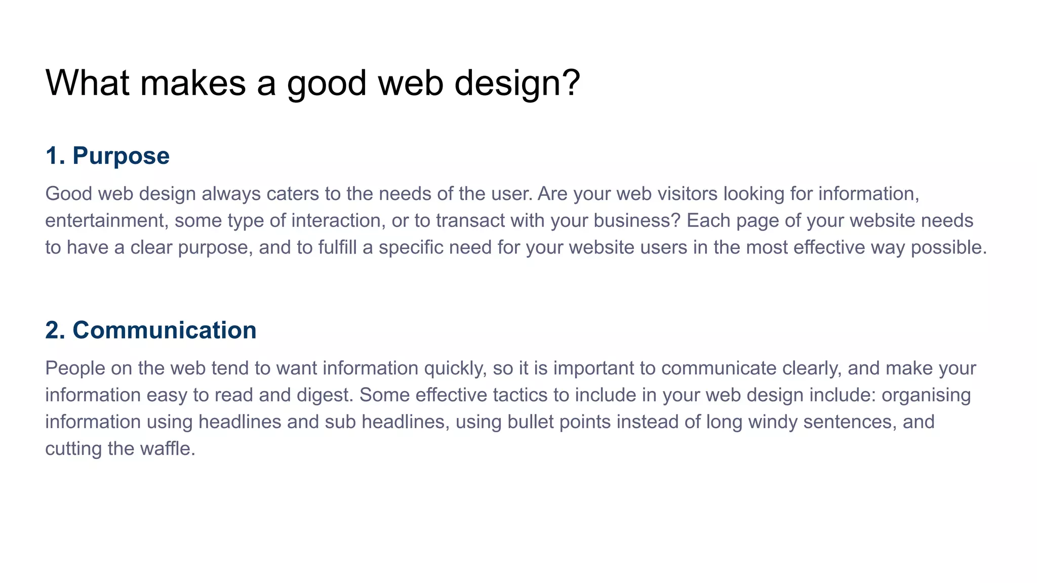 Principles of good website design | PDF