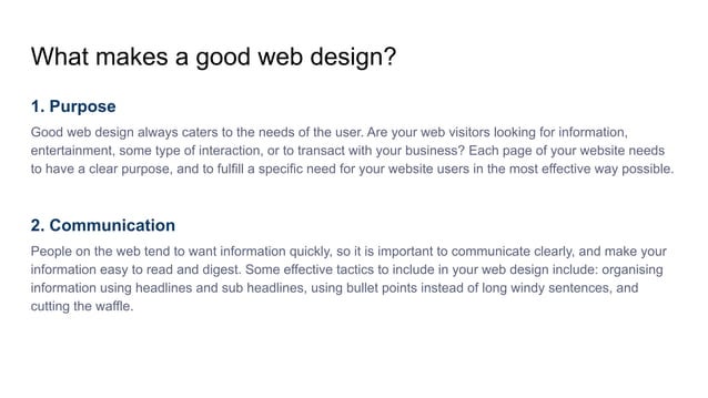 Principles of good website design | PPT