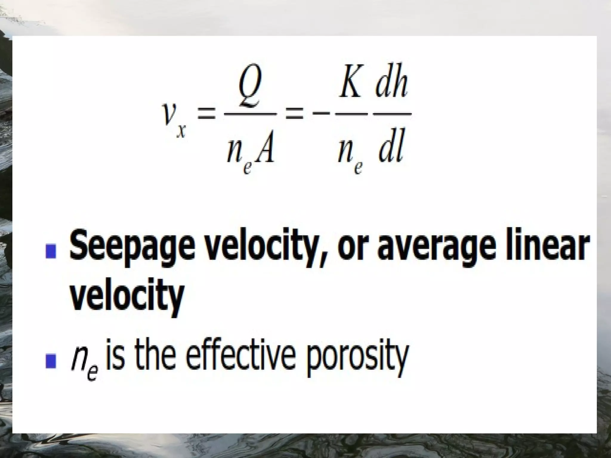 Chapter 4 Fetter Principles of groundwater flow | PPT