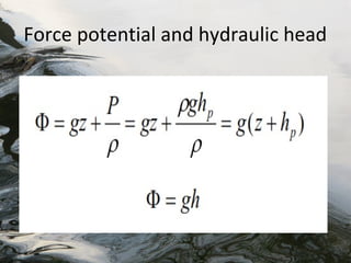 Chapter 4 Fetter Principles of groundwater flow | PPT