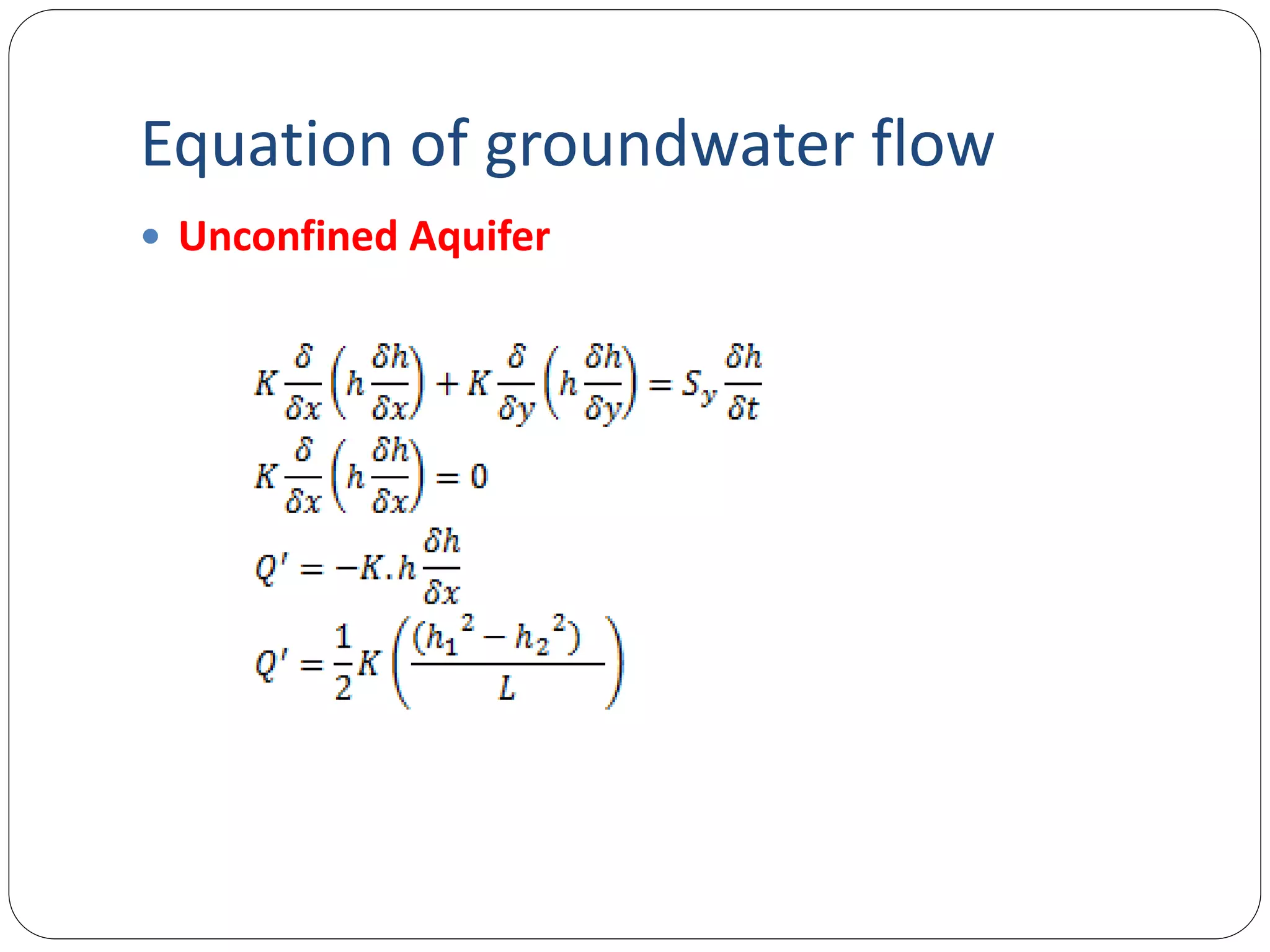 Principles of groundwater flow | PDF