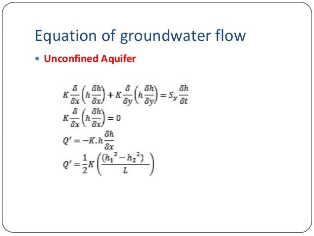 Principles of groundwater flow