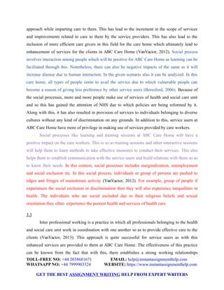 Principles of Health and Social Care Sample Assignment | PDF