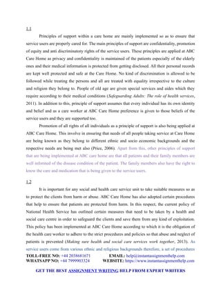 Principles of Health and Social Care Sample Assignment | PDF