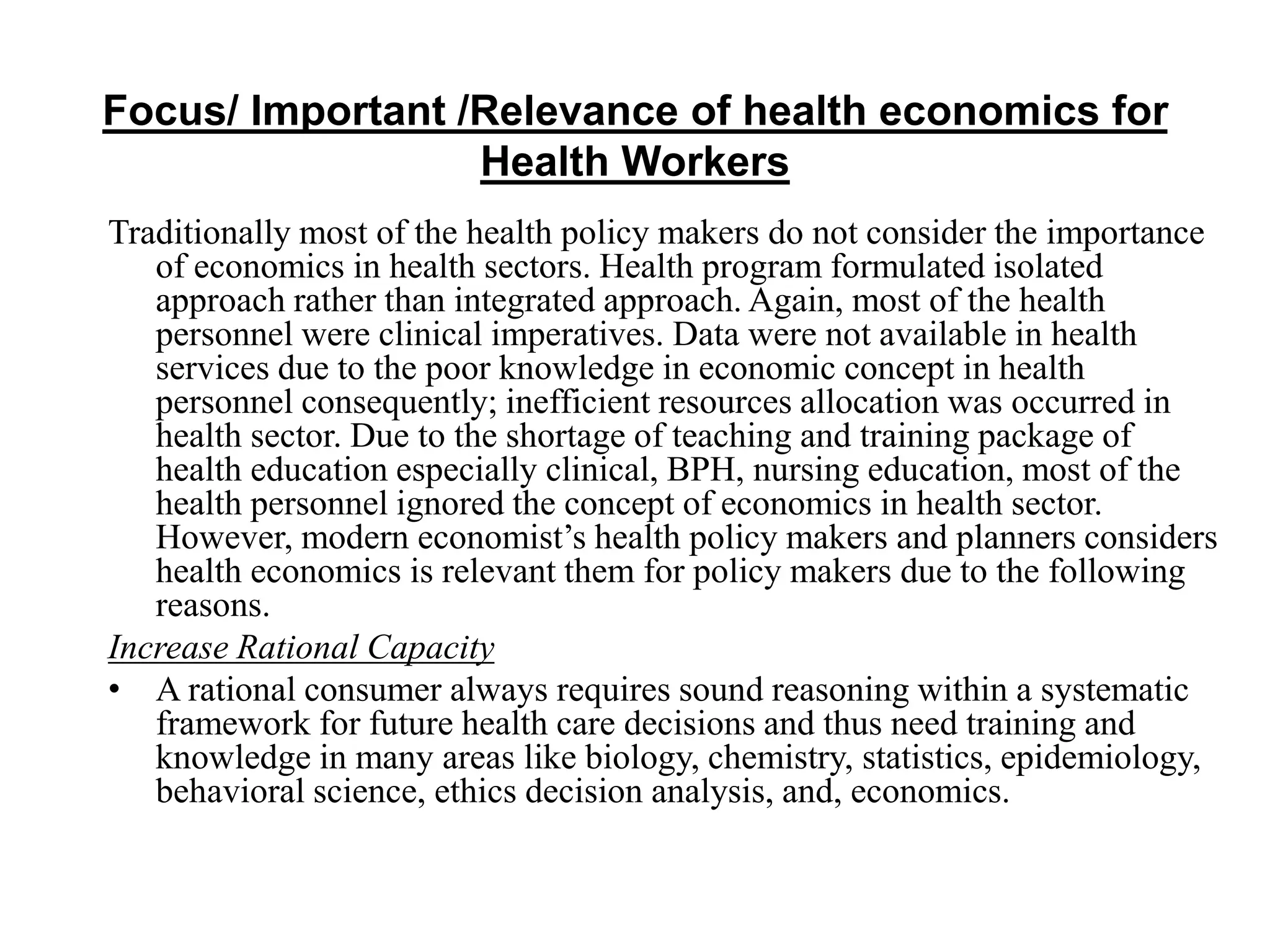 Principles of health economics | PPTX