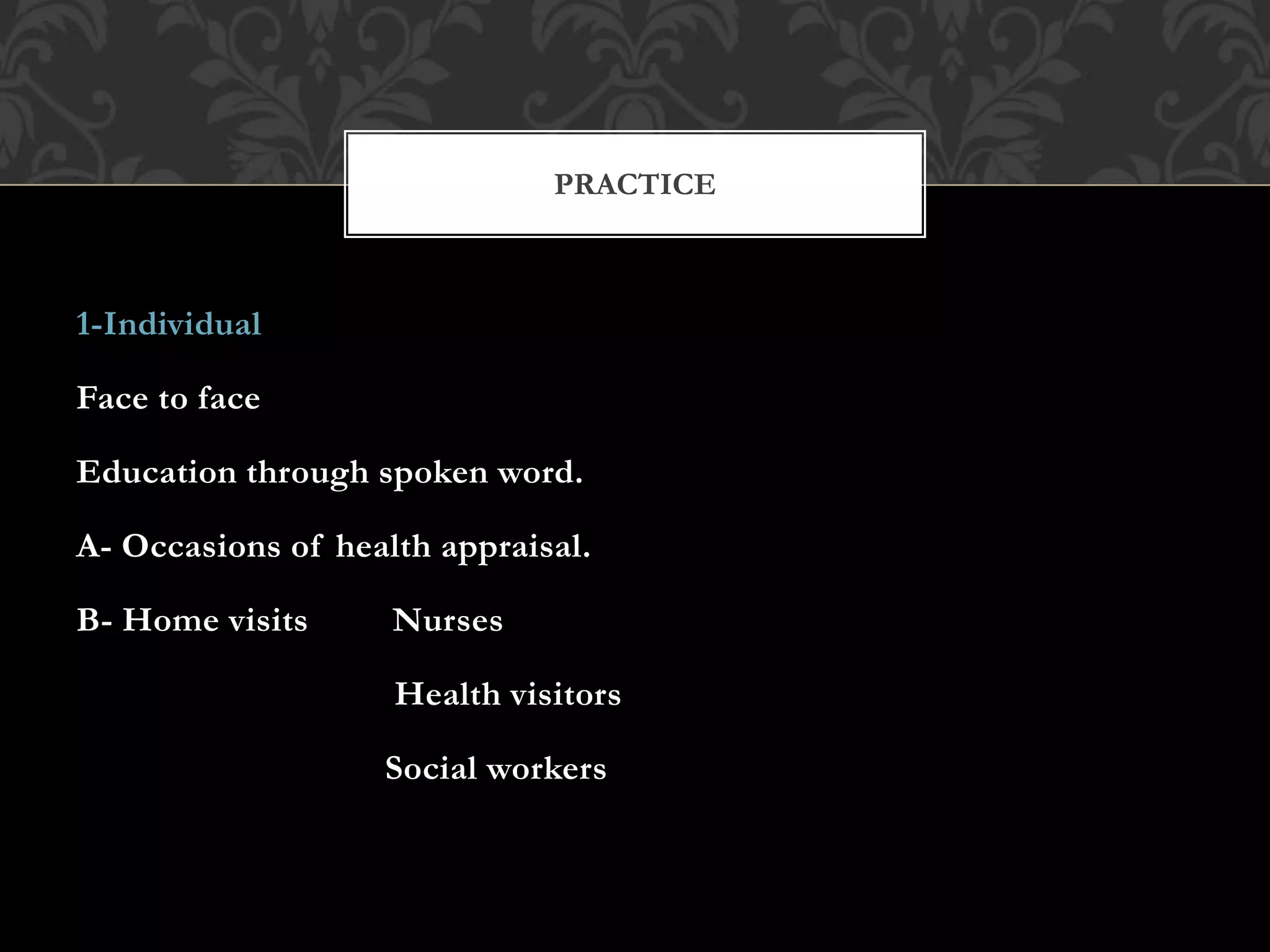 Principles of health education | PPTX