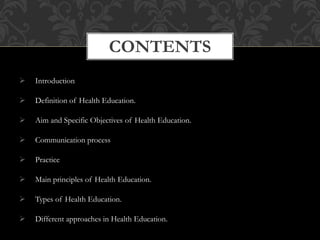Principles of health education | PPTX