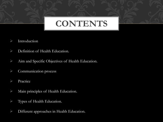 Principles of health education | PPTX | Medical Health