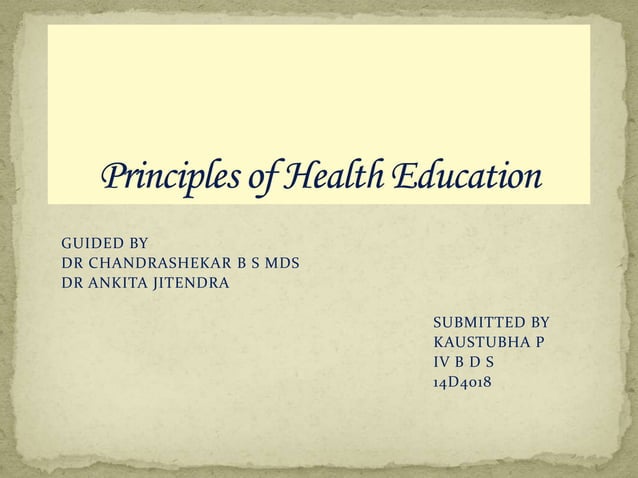 Principles of health education | PPTX
