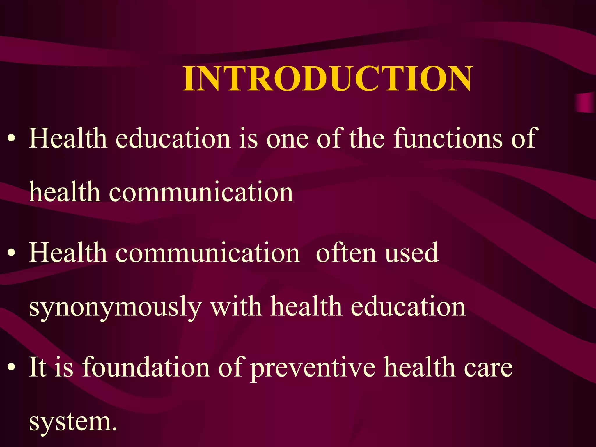 PRINCIPLES OF HELATH EDUCATION.pptx | Medical Health