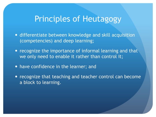 Principles of heutagogy | PPT