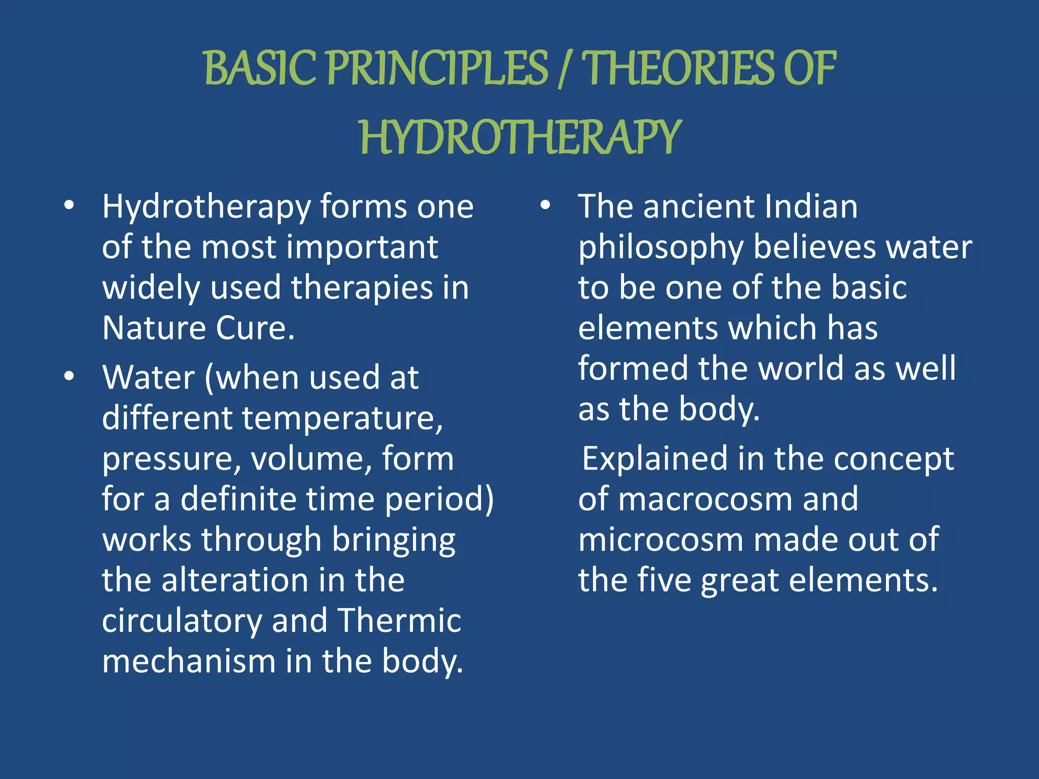 #Principles of hydrotherapy, # BASIC THEORIES OF HYDROTHERAPY | PPTX