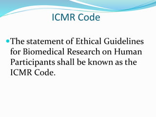 Principles of icmr | PPTX