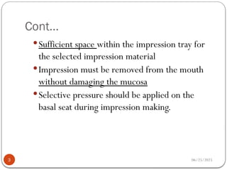 PRINCIPLES OF IMPRESSION MAKING in .pptx