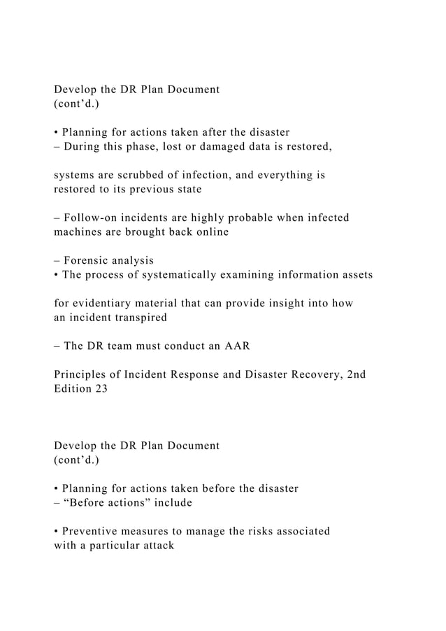 Principles of Incident Response and Disaster Recovery, 2.docx