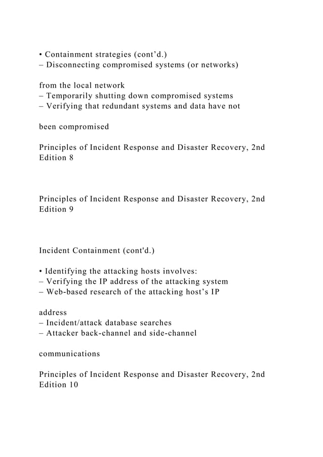 Principles of Incident Response and Disaster Recovery, 2.docx