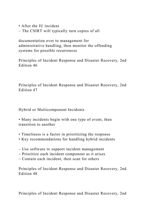 Principles of Incident Response and Disaster Recovery, 2.docx