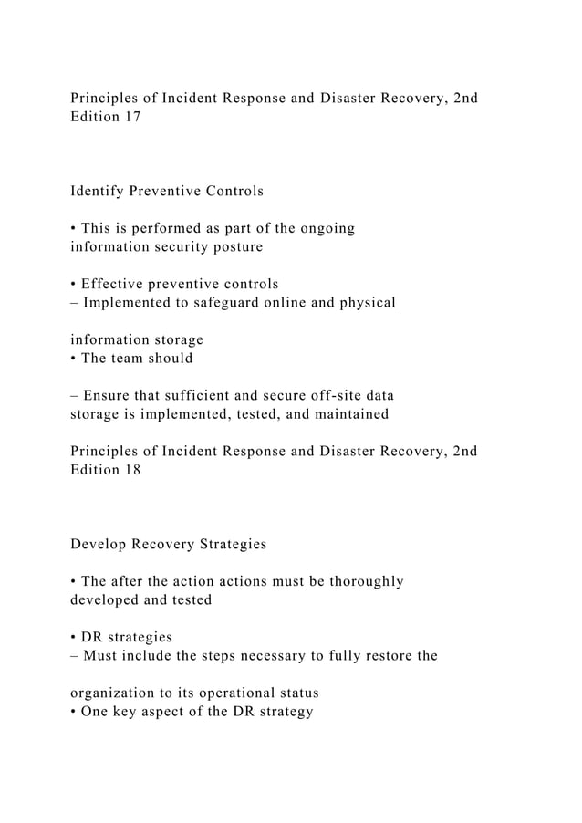 Principles of Incident Response and Disaster Recovery, 2.docx