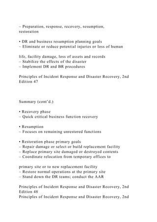 Principles of Incident Response and Disaster Recovery, 2nd E.docx