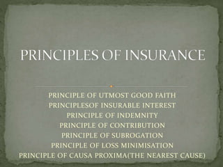 Principles of insurance | PPTX