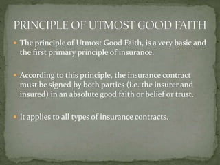 Principles of insurance | PPTX