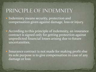 Principles of insurance | PPTX