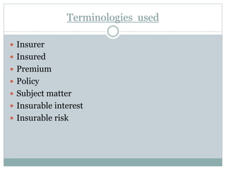 Principles of insurance | PPTX